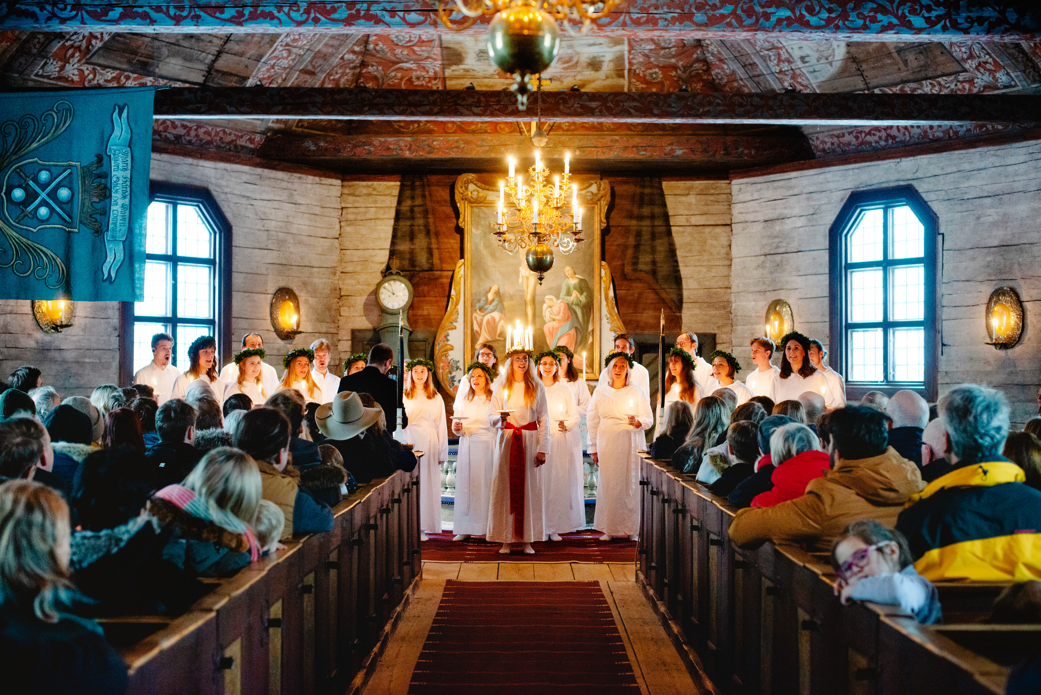 Lucia concerts in Seglora Church - Skansen